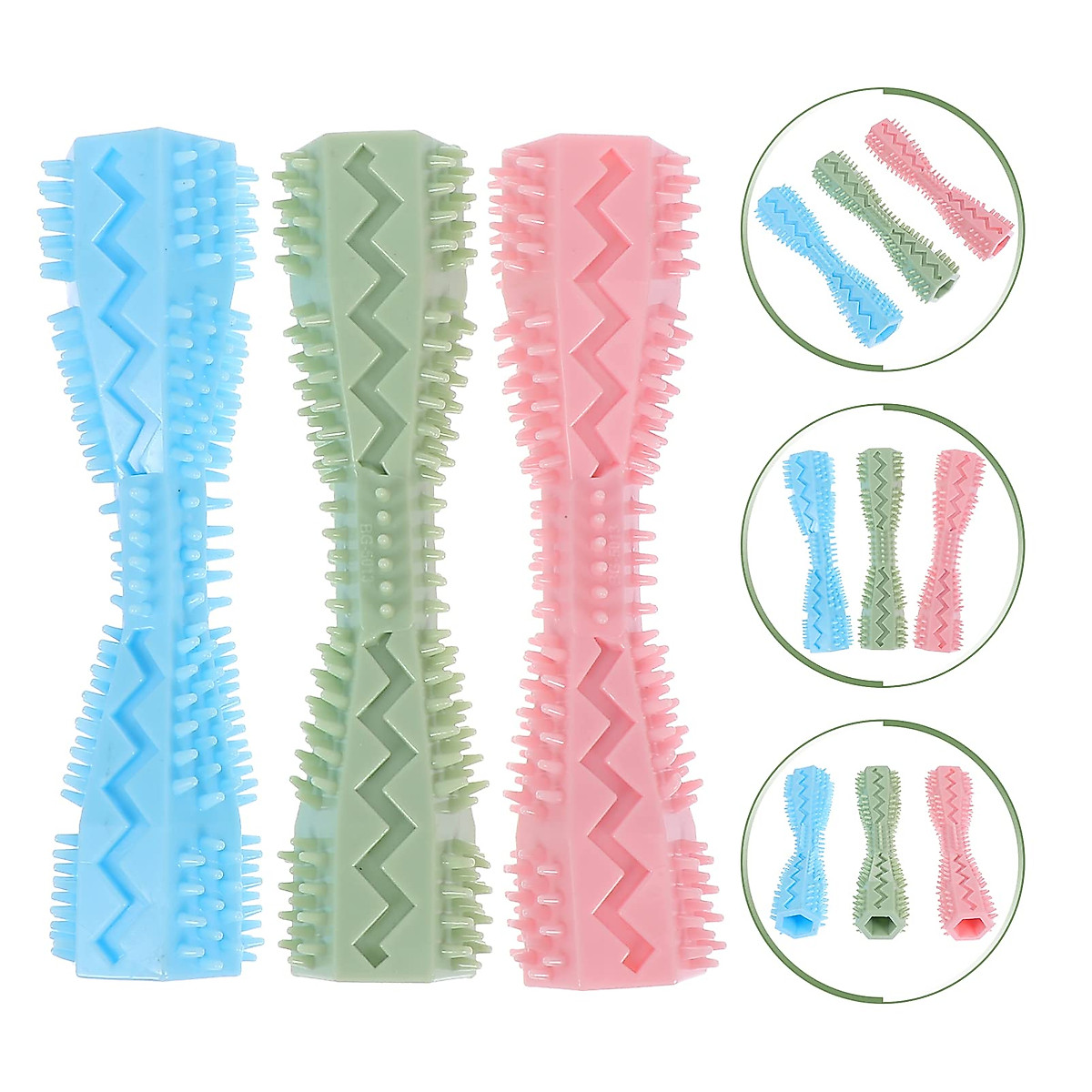Mipcase 9 Pcs Pet Teething Stick Dog Toothbrush Stick Toy Dog Tooth Brush Chew Toys for Puppies Dog Teething Chew Dogs Teething Toys Teething Toys for Puppies Dental Stick TPR Massage