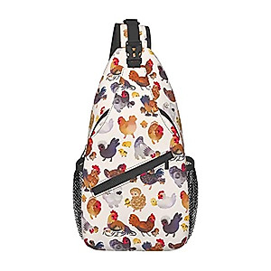 Chicken And Chick Sling Bag Crossbody Backpack Hiking Travel Daypack Chest Bag Shoulder Bag For Women Men