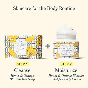 Beekman 1802 Whipped Body Cream, Honey & Orange Blossom - Scented - 8 oz - Intensely Hydrating & Softens Skin - With Goat Milk - Good for Sensitive Skin - Cruelty Free