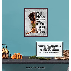 Inspirational African American Wall Art & Decor - Black Art - Encouragement Gifts for Women Woman - Uplifting Positive Quotes - Afro Girl - Motivational Posters - Bedroom Living Room Home Office