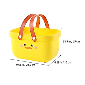 Zerodeko Shower Caddy Basket Tote Portable Storage Organizer Cartoon Duck Bathroom Toiletry Basket with Handles for Shampoo Soap Cosmetics Beauty Product