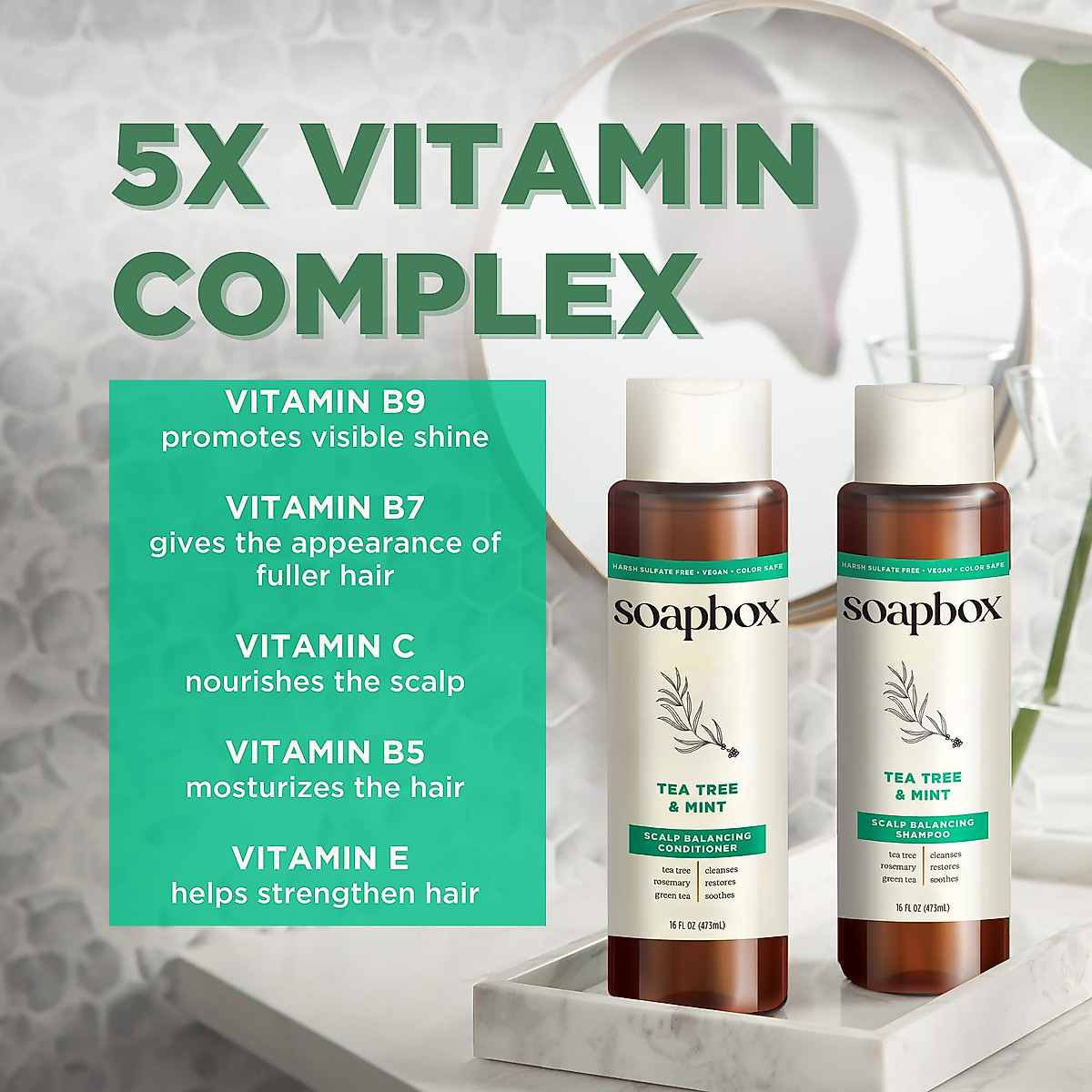 Soapbox Tea Tree Conditioner, Sulfate Free, Paraben Free, Silicone Free, Color Safe, and Vegan Hair Conditioner (33.8 Ounces)