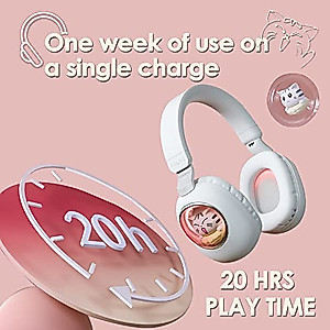 Kids Bluetooth Headphones Wired with Microphone for School - Wireless Boy Girls Noise Cancelling Over Ear Bluetooth Headphones Foldable Children Headsets for iPad Kindle Airplane Travel Tablet Pink