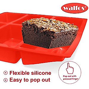 Walfos Silicone Mini Bread Baking Pan 6 Cavities Non-Stick Silicone Mini Loaf Pans 2 Pieces Food Grade Baking Mold For Bread, Cakes, Muffin, Dough, Easy Pop Out and Dishwasher Safe