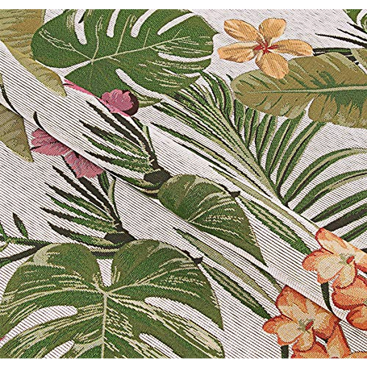 Couristan Dolce Flowering Fern Ivory-Hunter Green Indoor/Outdoor Area Rug, 5'3" x 7'6"