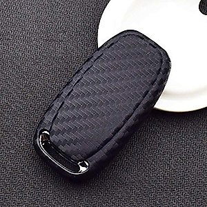 iJDMTOY Carbon Fiber Pattern Soft Silicone Key Fob Cover Case Compatible with Audi A3 A4 A5 A6 A7 A8 Q3 Q5 Q7 TT Gen1 Smart Key