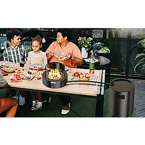 Onlyfire Premium Detachable Fire Pit with Lava Rocks, Glass Wind Guard & Wheels, Smokeless Propane Gas Fireplace with Tank Storage Chamber & 5FT Hose for Patio Backyard Outdoor Restaurant, 24000BTU