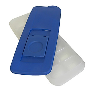 Set of 2 No Spill Ice Cube Tray with Removable Cover Blue Easy Release, Stackable, Compact, Odorless, BPA-Free Ice Molding Trays For Whiskey, Cold Drinks, Cocktails & Juice