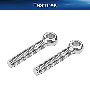 Yinpecly M6 x 35mm Machinery Shoulder Swing Lifting Eye Bolt 304 Stainless Steel Metric Thread 4pcs