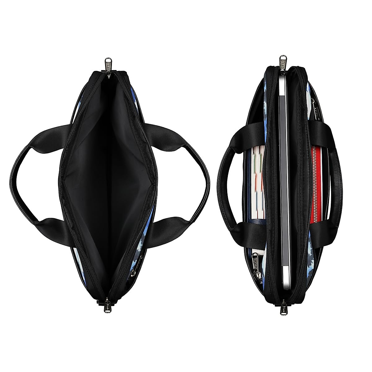 Blue Leopard Print Lightweight Laptop Bag Case 13-15 Inch Computer Briefcase Bag for Women Men Notebook Shoulder Bag