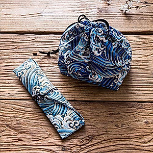 UPKOCH 3pcs Lunch Tote Bag Japanese Drawstring Bento Pouch Portable Bento Storage Bag Lunch Handy Bags for Outdoor Office School