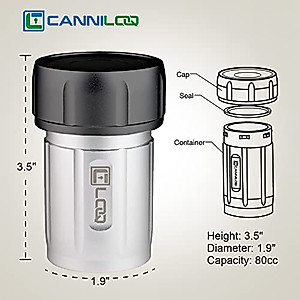 Canniloq T80ASPB Premium Rugged Airtight Jar and Aluminum Container Keeps Dry Goods Fresh, Silver Body Black Cap, 80ml