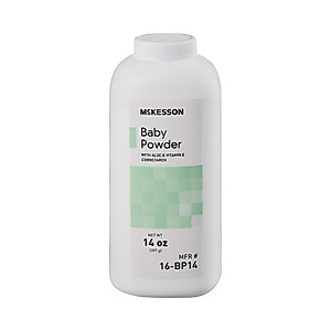 McKesson Baby Powder - Cornstarch, with Aloe and Vitamin E - Fresh Scent, 14 oz, 12 Count
