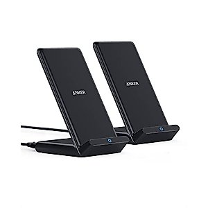Anker 2 Pack 313 Wireless Charger (Stand), Qi-Certified for iPhone 14/14 Pro/14 Pro Max/13/13 Pro Max, 10W Fast-Charging Galaxy S20, S10 (No AC Adapter)