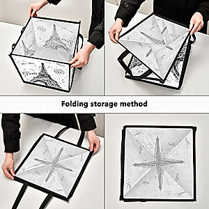 xigua Eiffel Tower Foldable Storage Bins Collapsible Storage Basket for Home Closet,Bedroom Drawers,Nursery,Toys Organizer,Shelf Cabinet