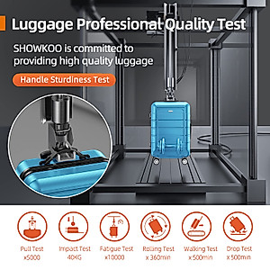 SHOWKOO Luggage Sets Expandable PC+ABS Durable Suitcase Sets Double Wheels TSA Lock 4 Piece Luggage Set Sky Blue