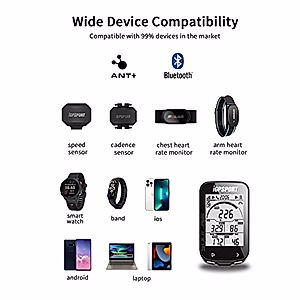 iGPSPORT BSC100S Bicycle/Bike Computer Wireless, 2.6-inch LCD Display GPS Bike Computer (Set)