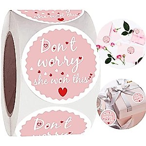 Don’t Worry She Won This Stickers Small Shop Stickers 1.5 Inch Thank You Customer Appreciation Circle Sticker Labels 500 Pcs Thank You Stickers for Small Businesses Packaging Sticker,Handmade Stickers