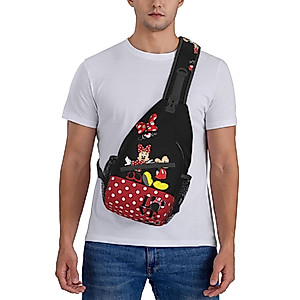 Grehge ute Anime Cartoon Sling Bag Crossbody Backpack Shoulder Bag Lightweight Waterproof Chest Bag For Sports Outdoor Trave -F17