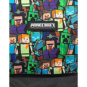 Minecraft All Over Print Kids Black Backpack Boys School Rucksack (One Size)