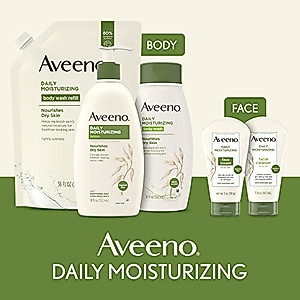 Aveeno Daily Moisturizing Body Wash for Dry & Sensitive Skin, Hydrating Oat Body Wash Nourishes Dry Skin With Moisture, Soothing Prebiotic Oat & Rich Emollients, Light Fragrance, 18 fl. oz