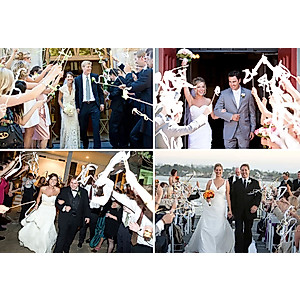 Kingsnow 100 Pieces Lace Wedding Ribbon Wands with Triple Ribbon and Silver Bell Wand Silk Fairy Stick Wand Streamers Party Ribbon Sticks Magic Fairy Wands for Wedding Bridal Shower Photo Prop Send