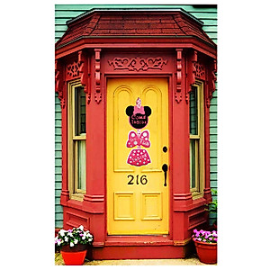 RORARO Minnie Mouse Theme Door Sign Come Inside Its Fun Inside Welcome Hanger For Girls Minnie Birthday Party Decorations Supplies Polka Dot Bowknot OH TWO DLES