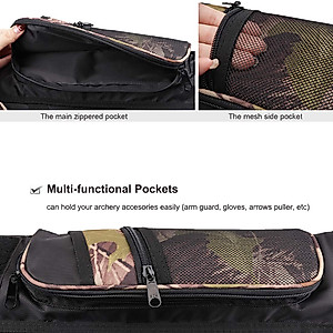 KRATARC 3-Tubes Hip Quiver Waist Hanged Arrow Archery Carry Bag with Pockets Adjustable Belt (Black) (Camo)