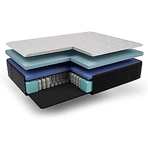 Mielmoon & Elegance Hybrid Mattress Heavy Duty Support-Firm Premium Luxury Motion Isolation/White-Black Natural Latex/Back Pain Relief, Made in USA (Firm,Full XL)