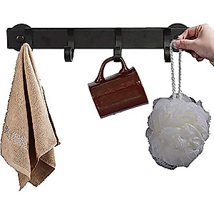 AUXPhome Magnetic BBQ Tool Rack, Universal Fridge Organizer Grill Cutlery Holder Towel Hanger - 4 Adjustable Rail Hooks Storage For Hanging Kitchen Utensils tongs,oven mitt,whisks,hand towel, etc.