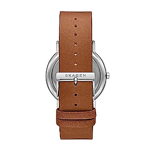 Skagen Men's Signatur Three-Hand Brown Leather Band Watch (Model: SKW6578)