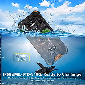 OUKITEL WP5 Pro Rugged Cell Phone Unlocked, 4GB +64GB 8000mAh Android 10 Smartphone IP68 Waterproof 5.5" HD+ Triple Camera Global Version 4G LTE GSM AT&T T-Mobile Metro PCS Face ID Fingerprint