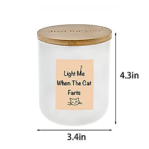 Lihome Cat Lover Gifts for Women - Cat Gifts for Cat Lovers, Odor Eliminating Candle, Candles for Home Scented, Handmade Ceramic Jar 11.5oz Natural Soy Wax(Lavender)