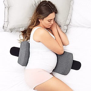 Belly Bandit – S.O.S. Sleep On Side Pregnancy Pillow – Maternity Wedge Pillow, Back Pillow and Belt – Adjustable Back and Pregnant Belly Support for Side Sleeping – Promotes Optimal Positioning, Grey