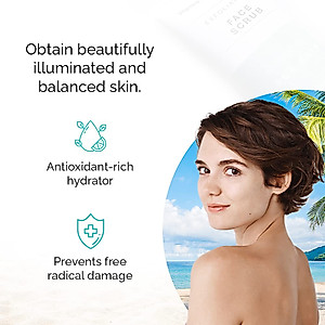 Vitamins and Sea Beauty, Hydrating Exfoliating Face Cleansing Wash Scrub, Deep Pore Cleanser with Monoi Oil and Sea Kelp Seaweed Skincare, 5.1 Fl Oz