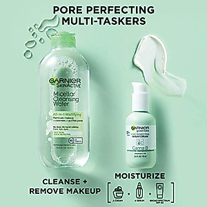 Garnier SkinActive Micellar Water for Oily Skin, Facial Cleanser & Makeup Remover, 13.5 fl. oz, 1 count (Packaging May Vary)