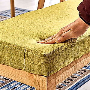 Nordic Bench-Dining Chair Solid Wood Simple Dining Stool Home Low Stool Fashion Shoes Square Stool Dining Stool Bed Tail Stool Footstool (Color:Green)