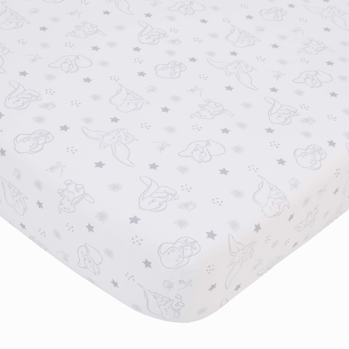 Disney Dumbo - Shine Bright Little Star Aqua, Grey, Yellow and Orange 3 Piece Nursery Crib Bedding Set - Comforter, Fitted Crib Sheet, Dust Ruffle