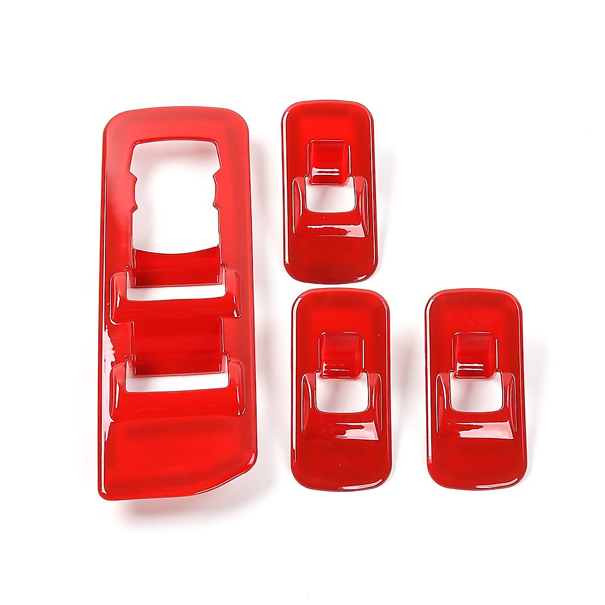 Voodonala Red Window Lift Panel Switch Covers for 2015 2016 2017 2018 2019 2020 Ford F150(4pcs/Set)