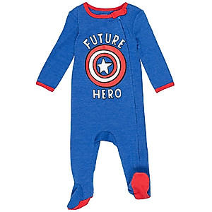 Marvel Avengers Baby Boys 3 Pack Zip-Up Long Sleeve Sleep N' Play Coverall 3-6 Months