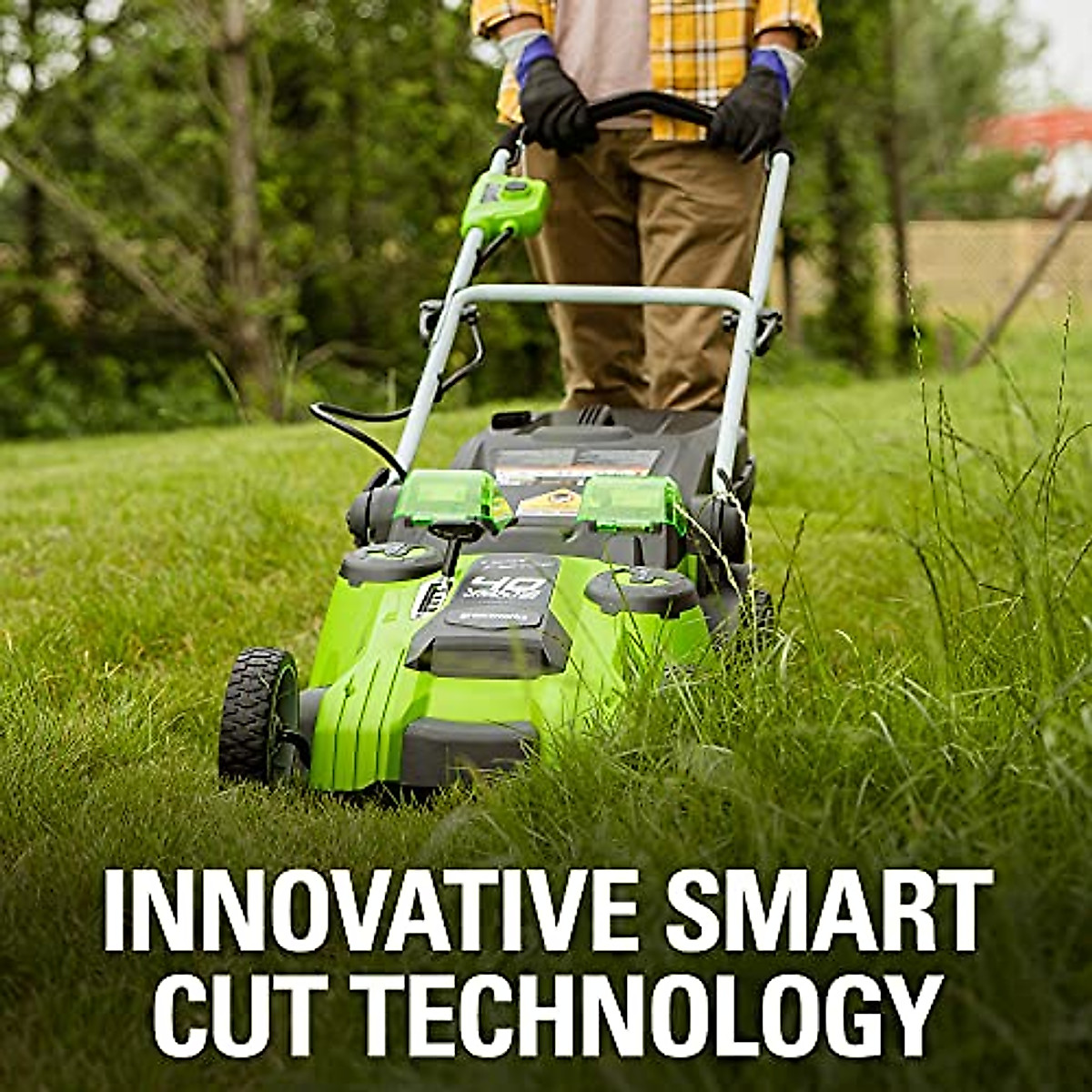 Greenworks 40V 20-Inch Cordless (2-In-1) Push Lawn Mower, 4.0Ah + 2.0Ah Battery and Charger Included 25302