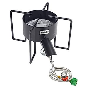 Bayou Classic KAB6 Bayou Banjo Cooker - Propane Burner for Outdoor Cooking, Outdoor Stove - Crawfish Boiler, Homebrew Burner - Large Stock Pots - Fish Boil, Gumbo, Soup, Stew, Brewing, Tamales
