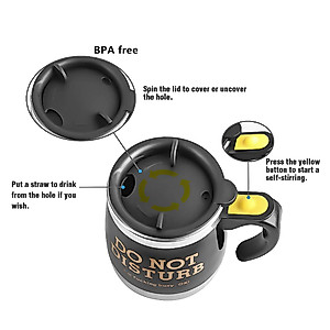 BINE Update Self Stirring Mug Auto Self Mixing Stainless Steel Cup for Coffee/Tea/Hot Chocolate/Milk Mug for Office/Kitchen/Travel/Home -450ml/15oz