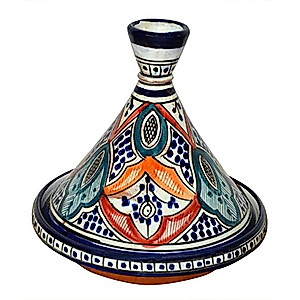 Serving Tagine Handmade Ceramic Tajine Dish Exquisite 10" Multicolored