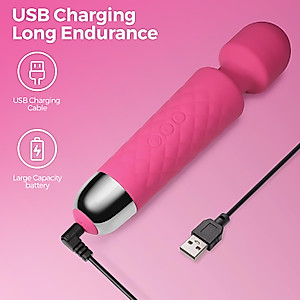 Rechargeable Personal Massager -Adult Toys Wand Massager-Rose Pink Sex Toy Vibrators -G-Spot Vibrator Clit- Quiet Small Vibrator for Women & Men - Sex Toys for Women (Pink)