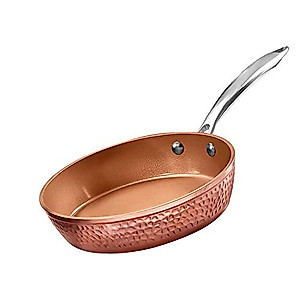 Gotham Steel 9.5" Hammered Pan with Tempered Glass Lid and Cool Touch Handles, Ultra Nonstick Fry Pan, Scratch Resistant Dishwasher Oven-Safe, Non-toxic Frying Pans and Skillets Cookware As Seen on TV