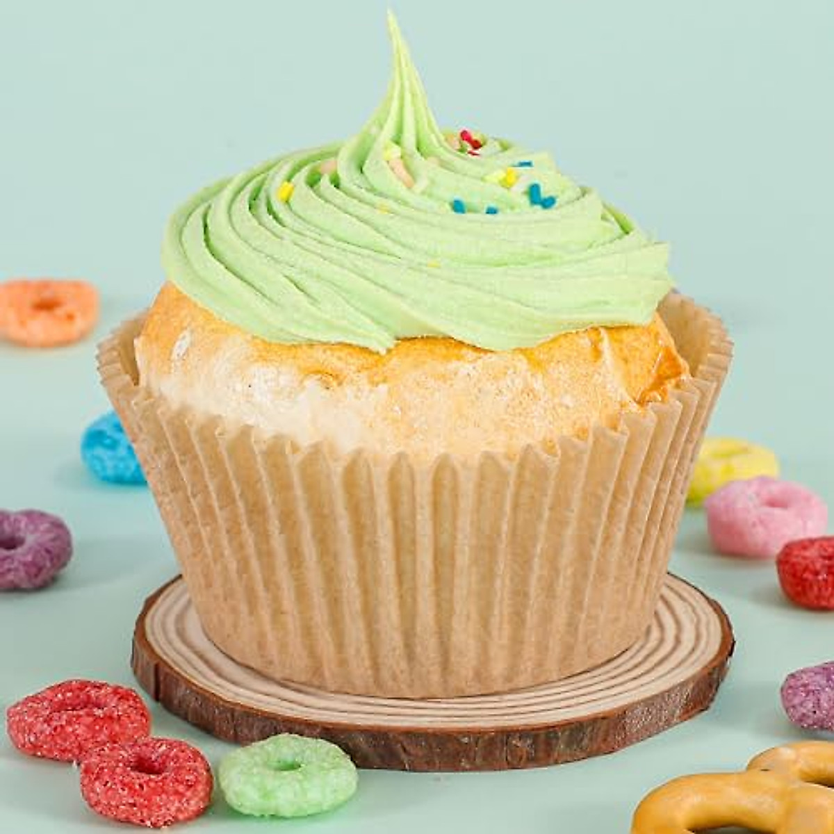 Caperci Standard Parchment Cupcake Liners for Baking 300 Pcs - Odorless Greaseproof Paper Muffin Baking Cups for Wedding Birthday Party Baby Shower Festivals (Natural)