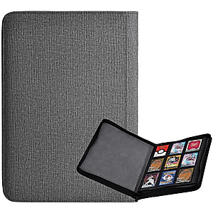 HerriaT Trading Card Binder, 9 Pocket PU Cover Card Collection Binder for 360 Cards, Premium Card Book, Sturdy Card Holder Folders, Card Album for YuGiOh, MTG, TCG, Game Cards & Sports Cards