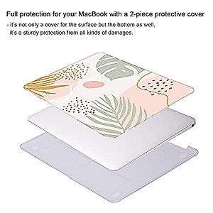 iCasso Compatible with MacBook Air 13 Inch Case 2020 2019 2018 Release A2337M1/ A1932/A2179 with Retina Display Touch ID, Durable Hard Shell Case and Keyboard Cover for MacBook Air 13 - Morandi
