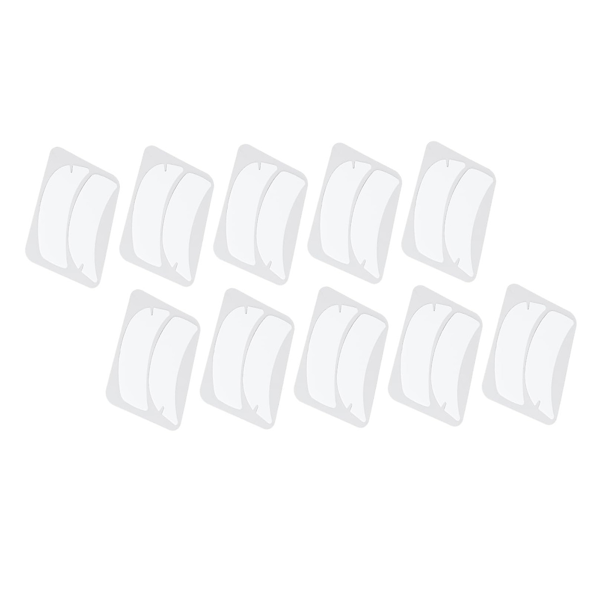10 Pairs Reusable Silicone Under Eye Gel Pads for Eyelash Extensions, Flexible Notch Design Eyelash Extension Patches for Salons Individuals Schools (White)